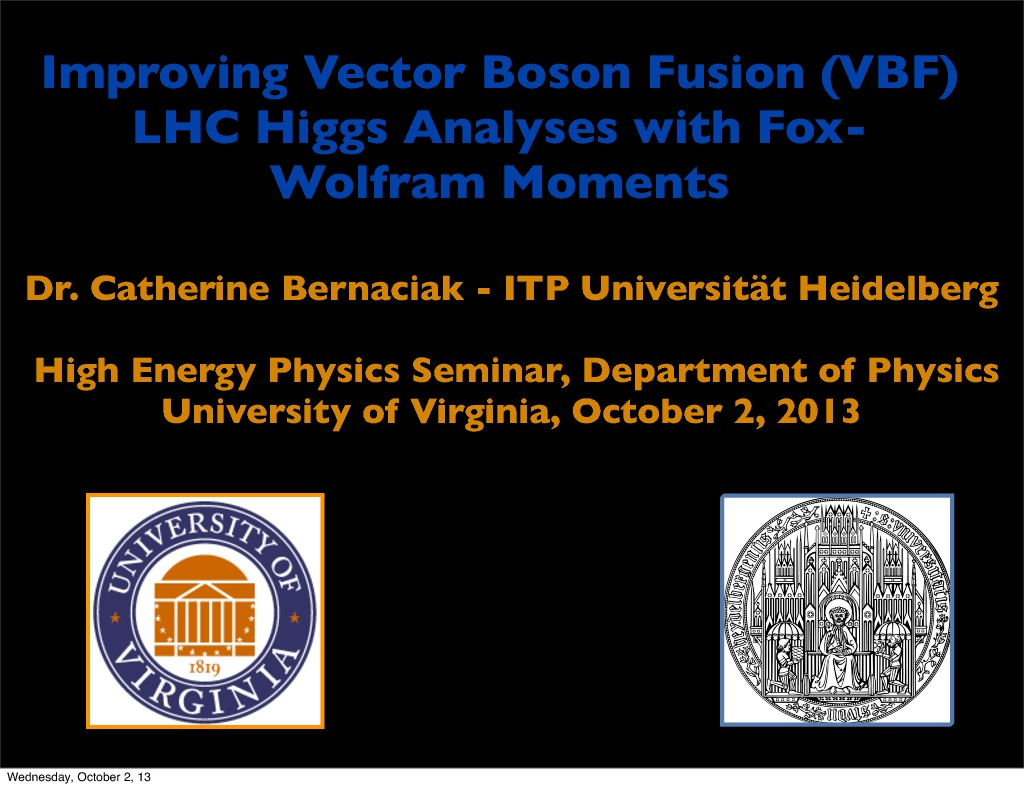 High Energy Physics Seminars - UVa Physics